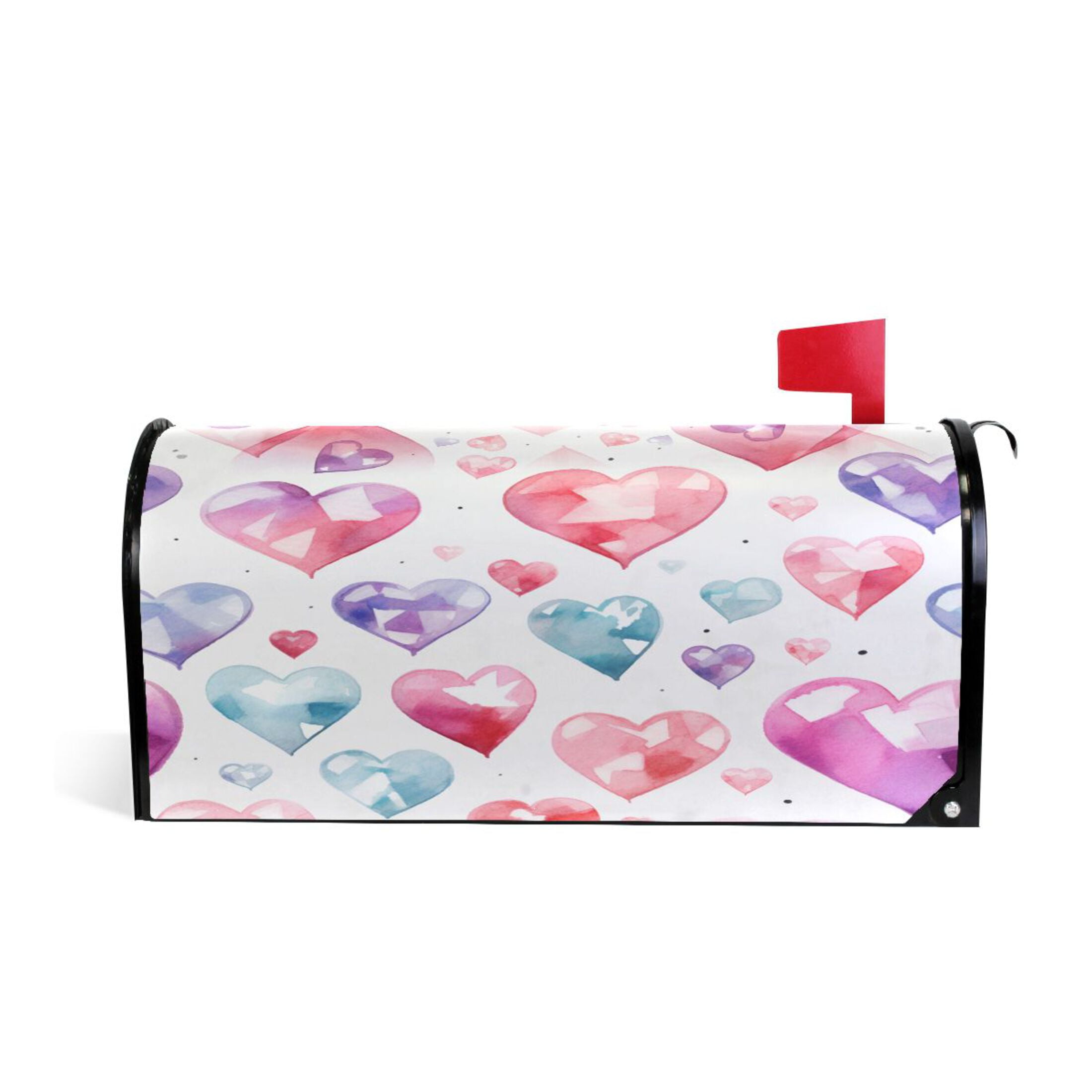 Valentine Love Hearts Magnetic Mailbox Covers Post Box Wraps Garden ...