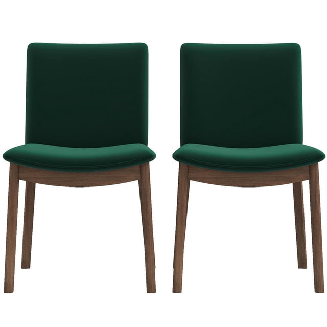 Valentine Mid Century Modern Green Velvet Dining Chair Set - Walmart.com