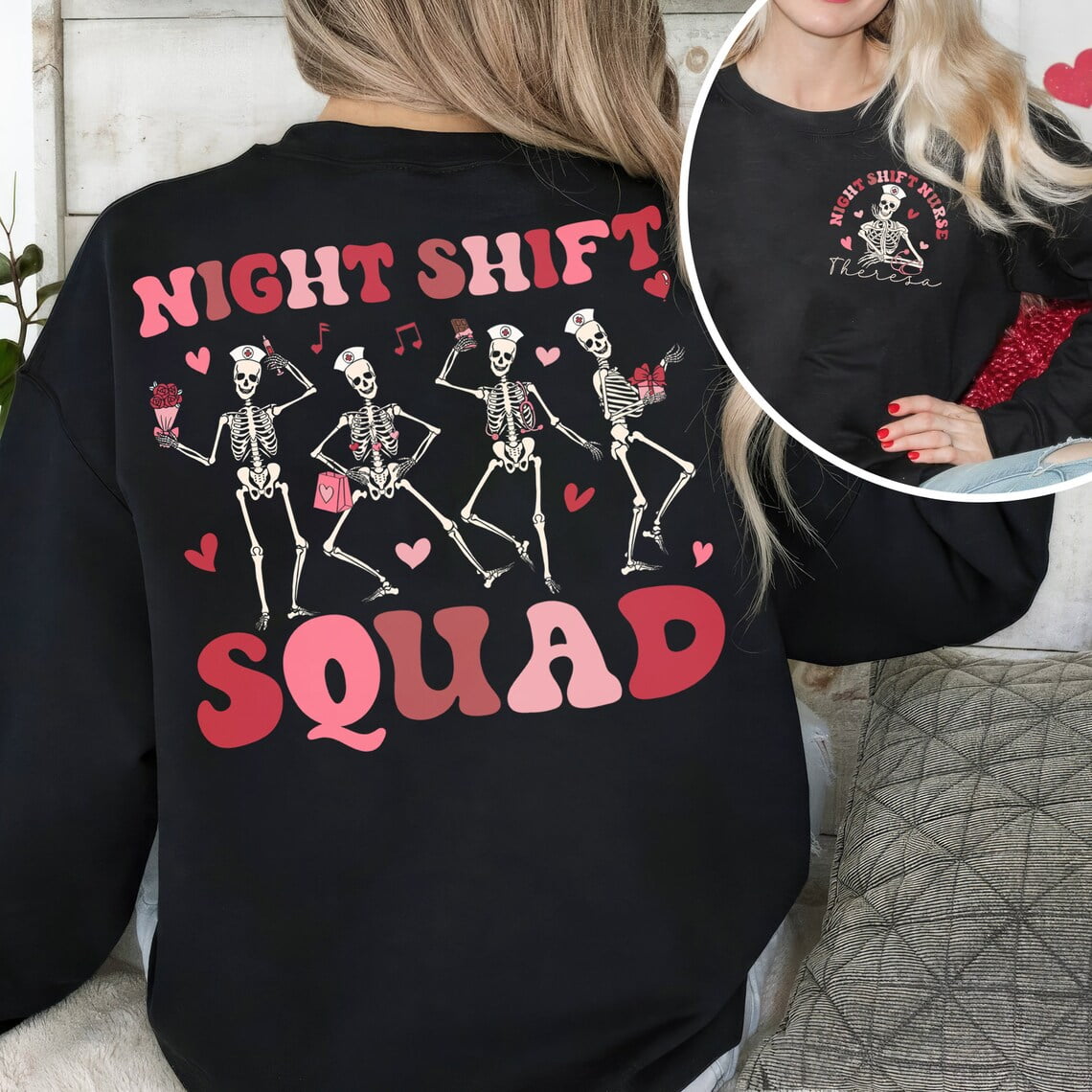 Valentine Night Shift Nurse Shirt, Night Shift Squad Shirt, Dancing ...