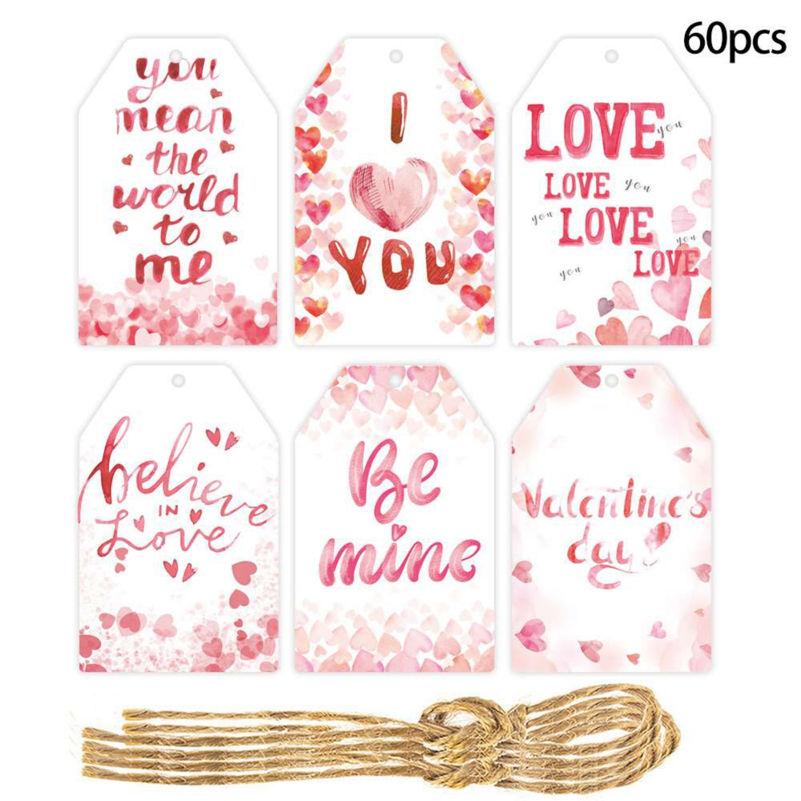 Valentine Paper Gift Tags,Personalized Valentine Labels, Red Pink Kraft ...