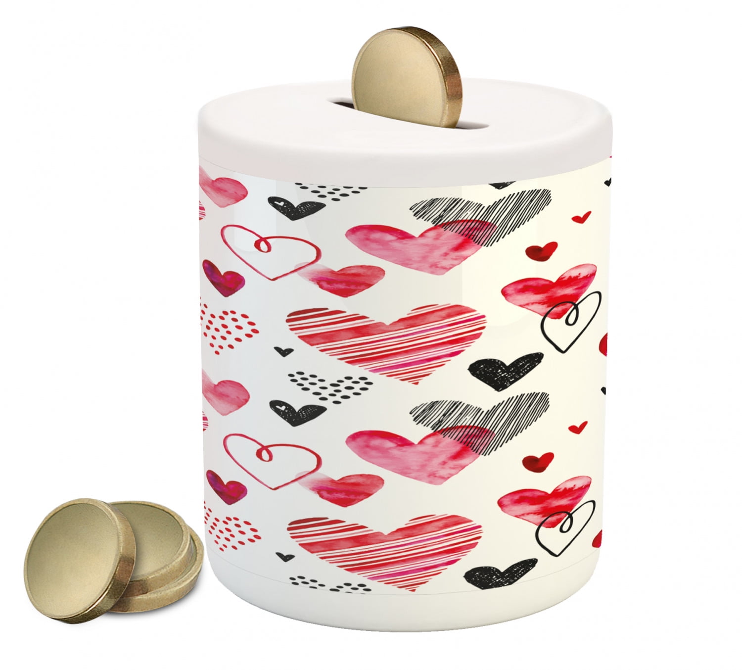 Valentine Piggy Bank, Different Types of Heart Shapes Romance Love ...