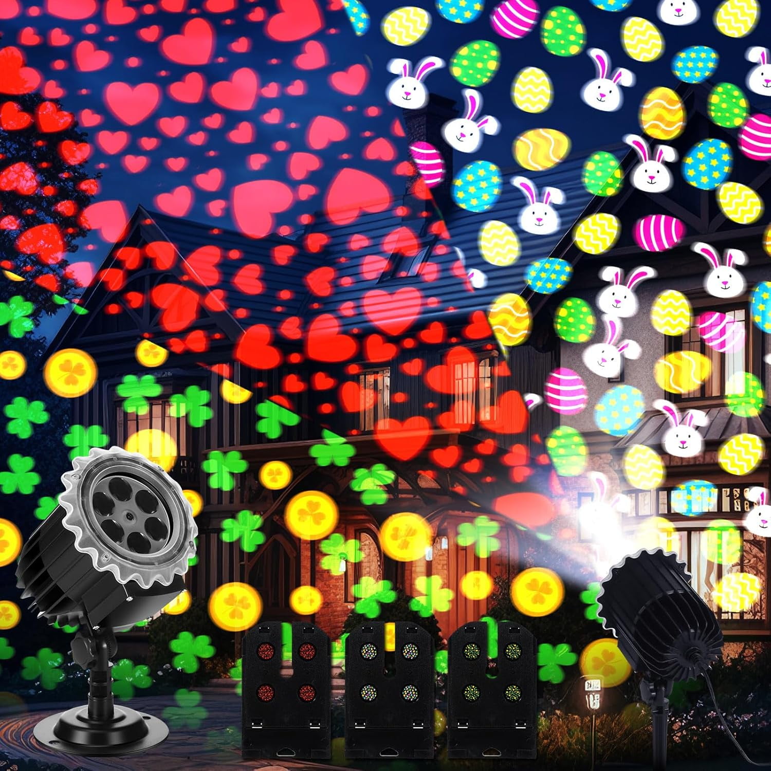 Valentine Projector Light with 3 Film Slides Holiday LED Projector ...