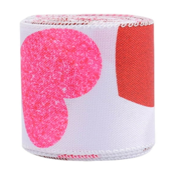 Valentine Ribbon Heart Lip Print Wired Polyester Decoration for Gift ...
