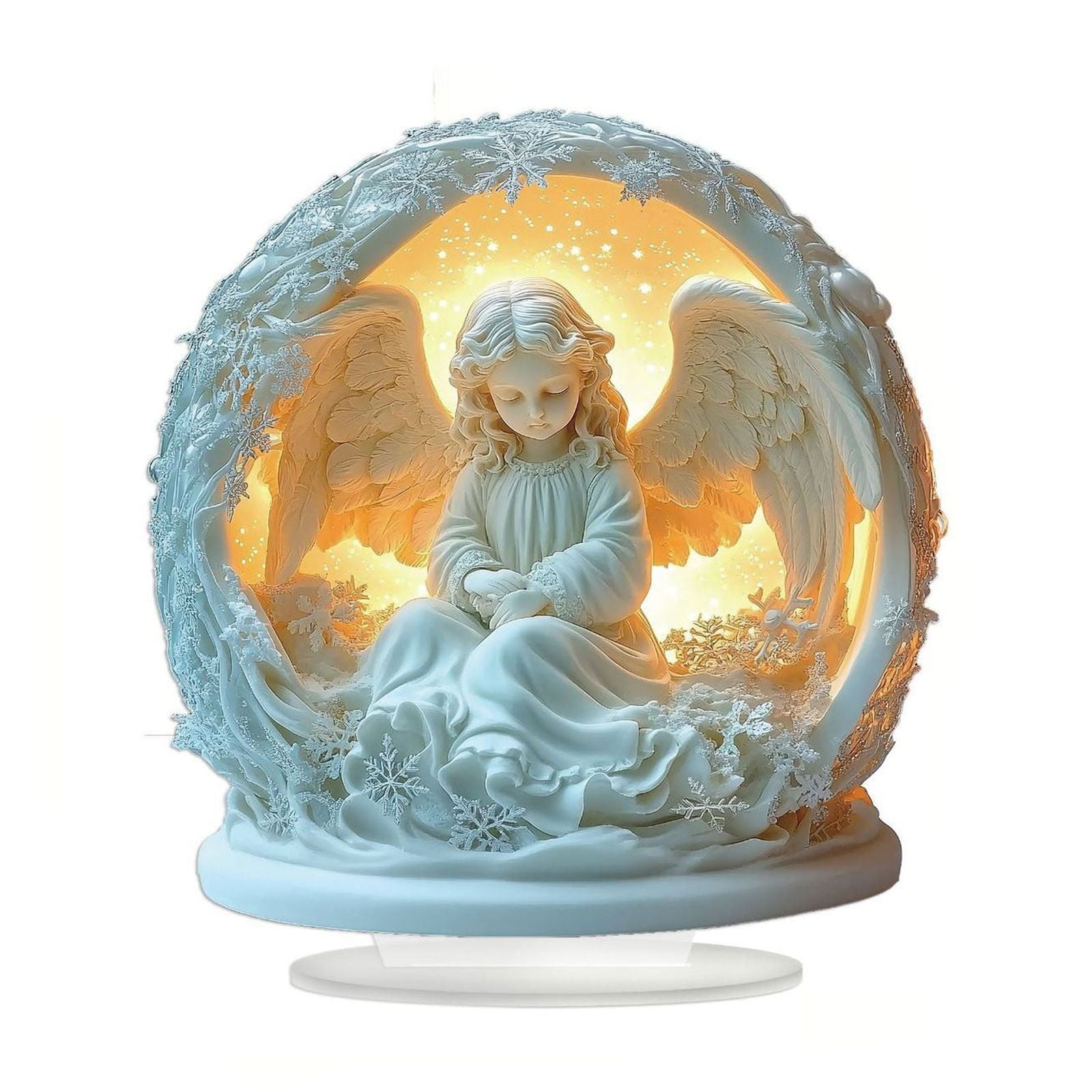 Valentine'S Day Angel Figurine With Base, Romantic Home Office Desk ...