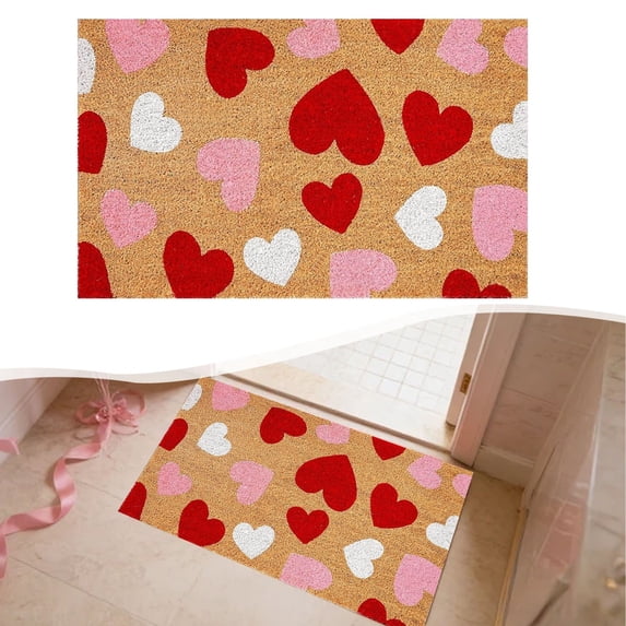 Valentine'S Day Doormat, Door Mats Indoor Entrance,Red Love Heart ...