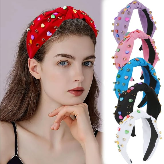 Valentine'S Day Headbands for Women, Heart-Shaped & Diamond Hair ...