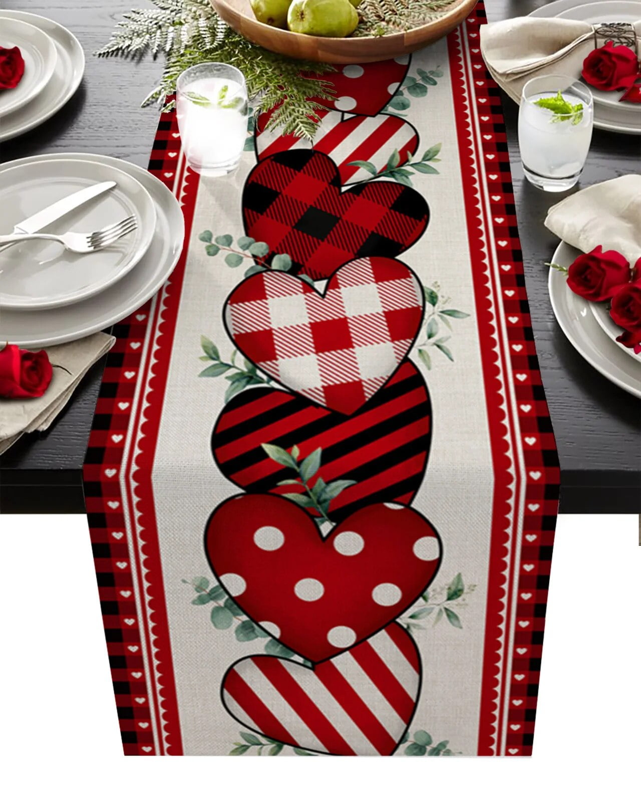 Valentine'S Day Love Eucalyptus Table Runner Wedding Decoration Table ...