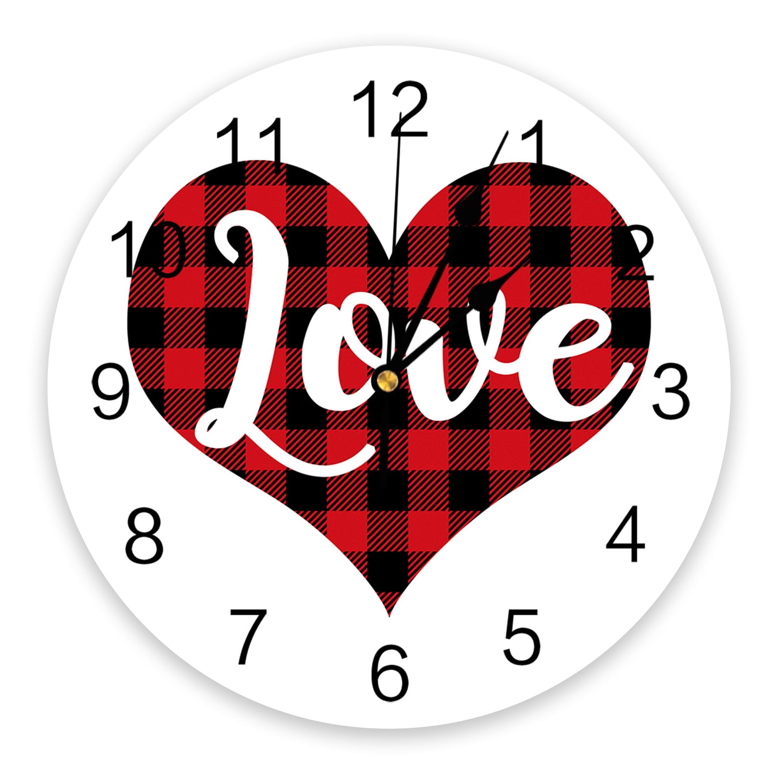 Valentine'S Day Love Red Rose Wall Clock Home r Bedroom Silent Oclock ...