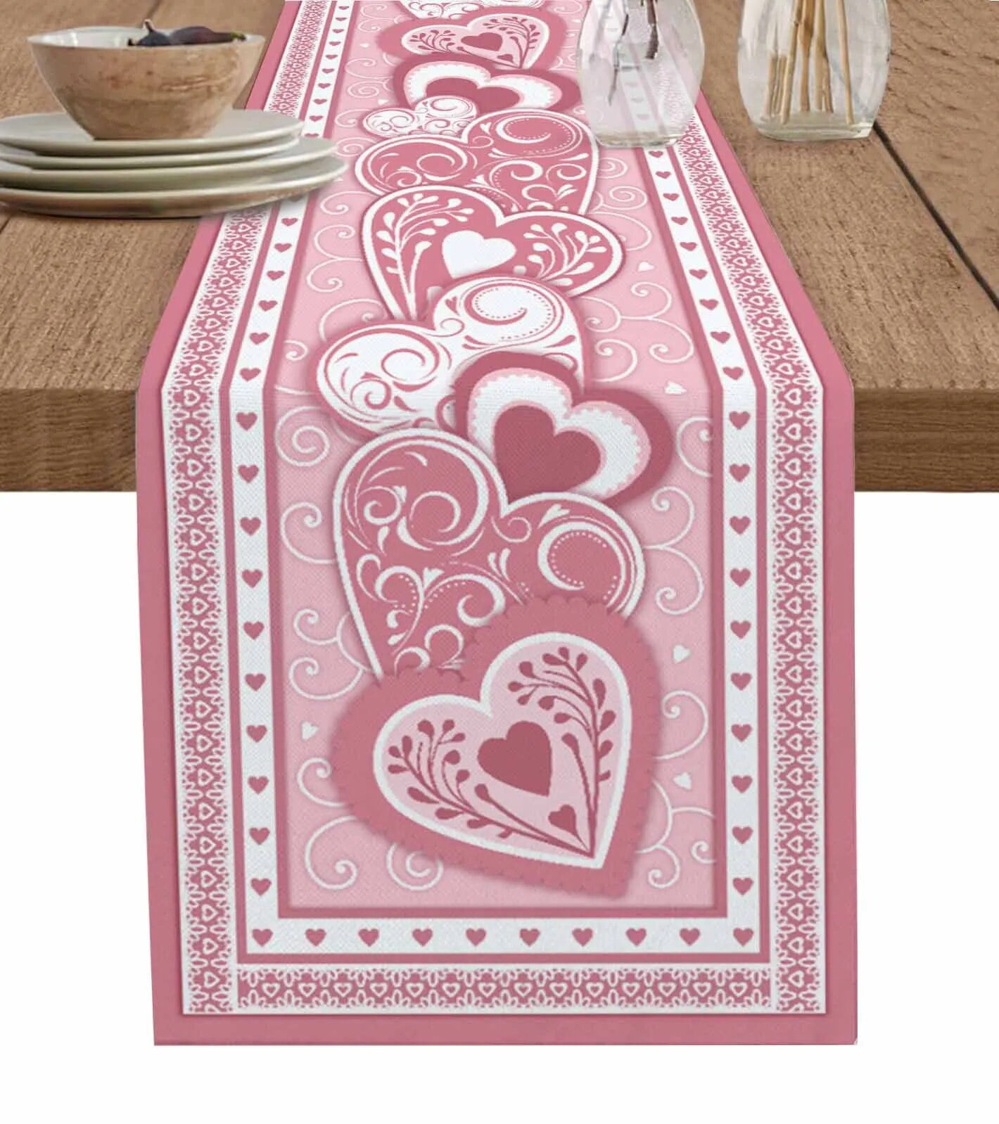 Valentine'S Day Love Romantic Love Pink Love Table Runner Coffee Table ...