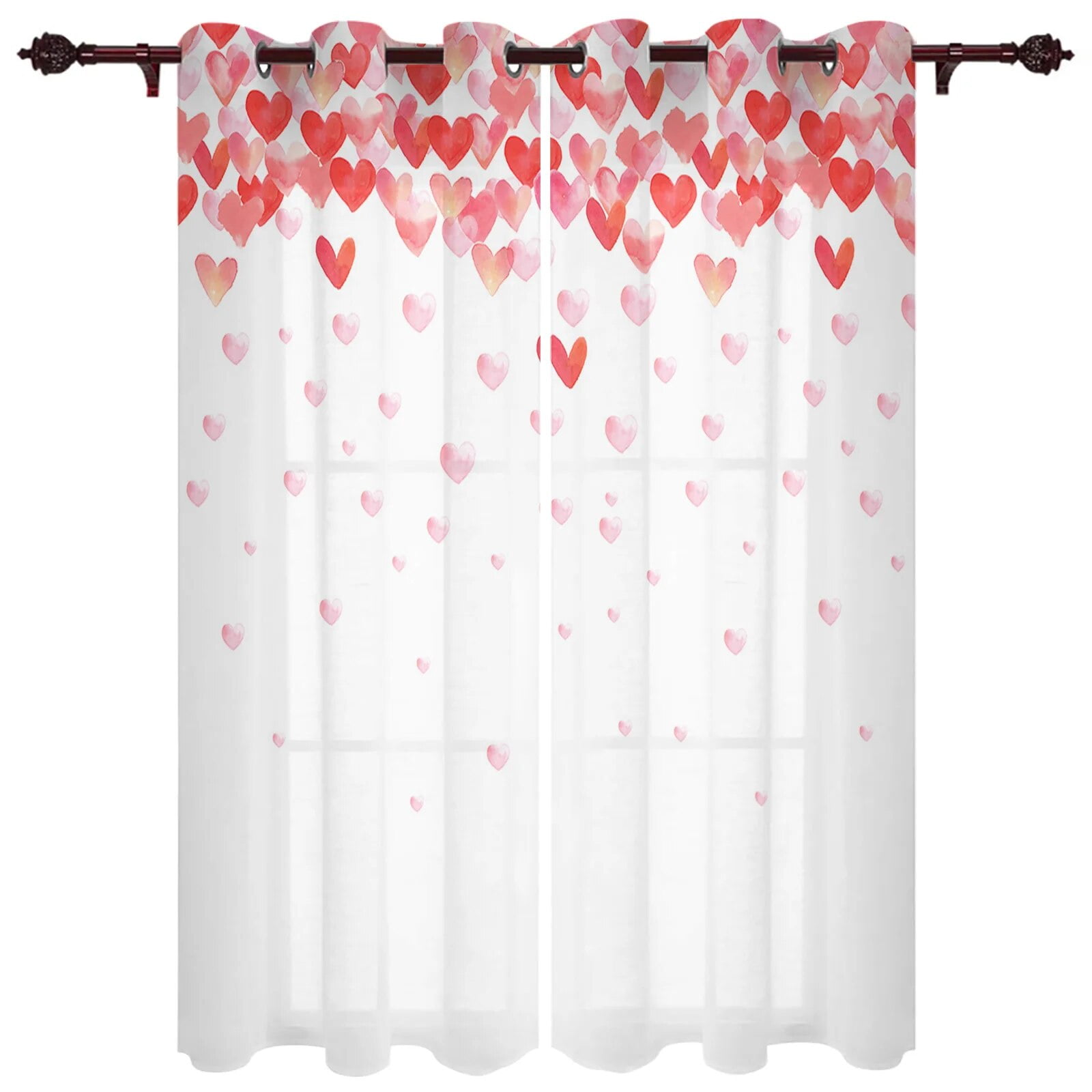 Valentine'S Day Love Watercolor Simple Modern Hall Curtains for Living ...