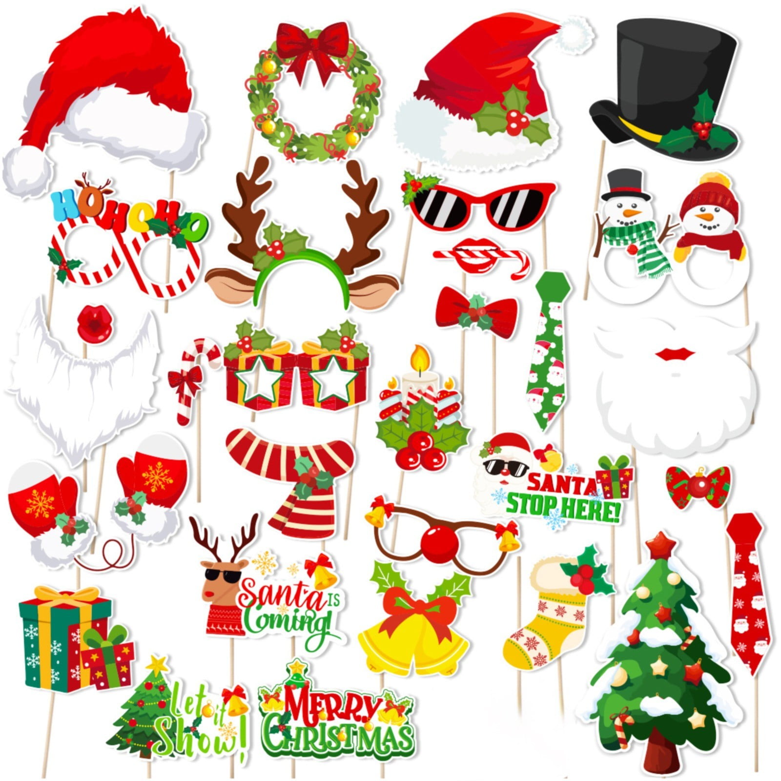 Valentine'S Day Shooting Props - 30Pcs/Set Christmas Photo Booth Props ...