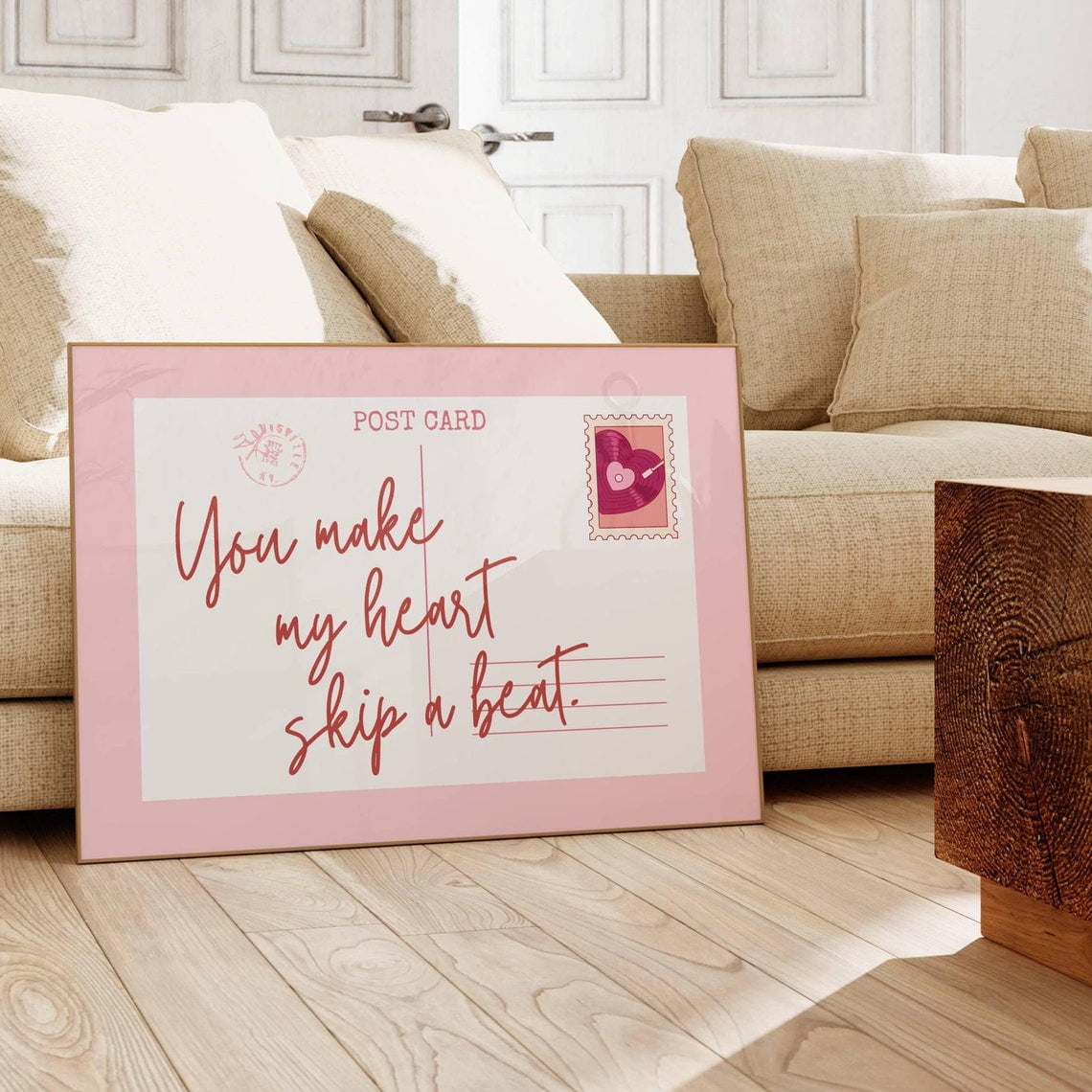 Valentine'S Postcard Print, Romantic Wall Art, Girly Valentine'S Day ...