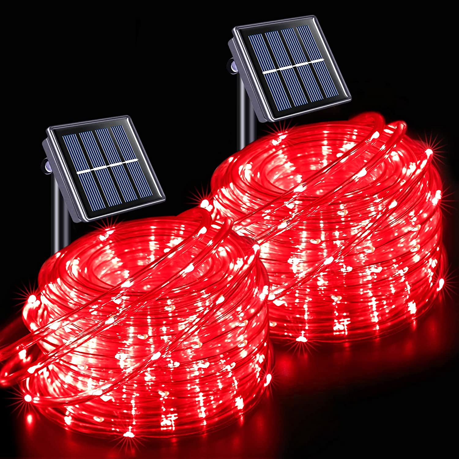 Valentine Solar Rope Lights,2 Pack 100 LED 33ft 8 Modes Solar Rope ...