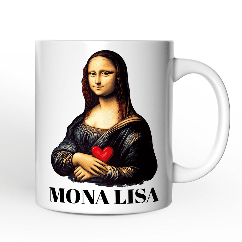 Valentine Style Mona Lisa Personalized Mug, Leonardo da Vinci Vintage ...