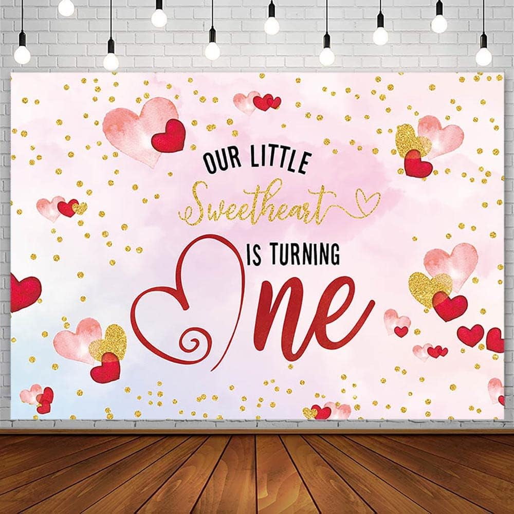 Valentine Sweetheart 1st Birthday Backdrop for Girls Our Little ...