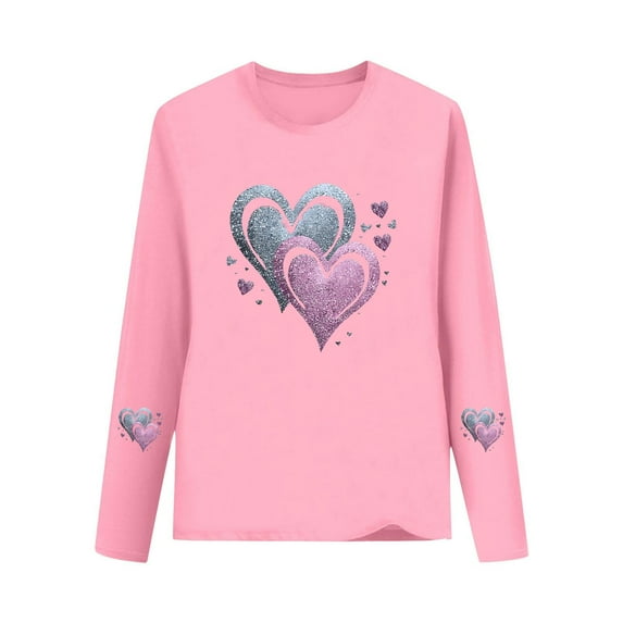 Valentine Tops For Kids Crew Neck Long Sleeve Festival Print Pullover ...