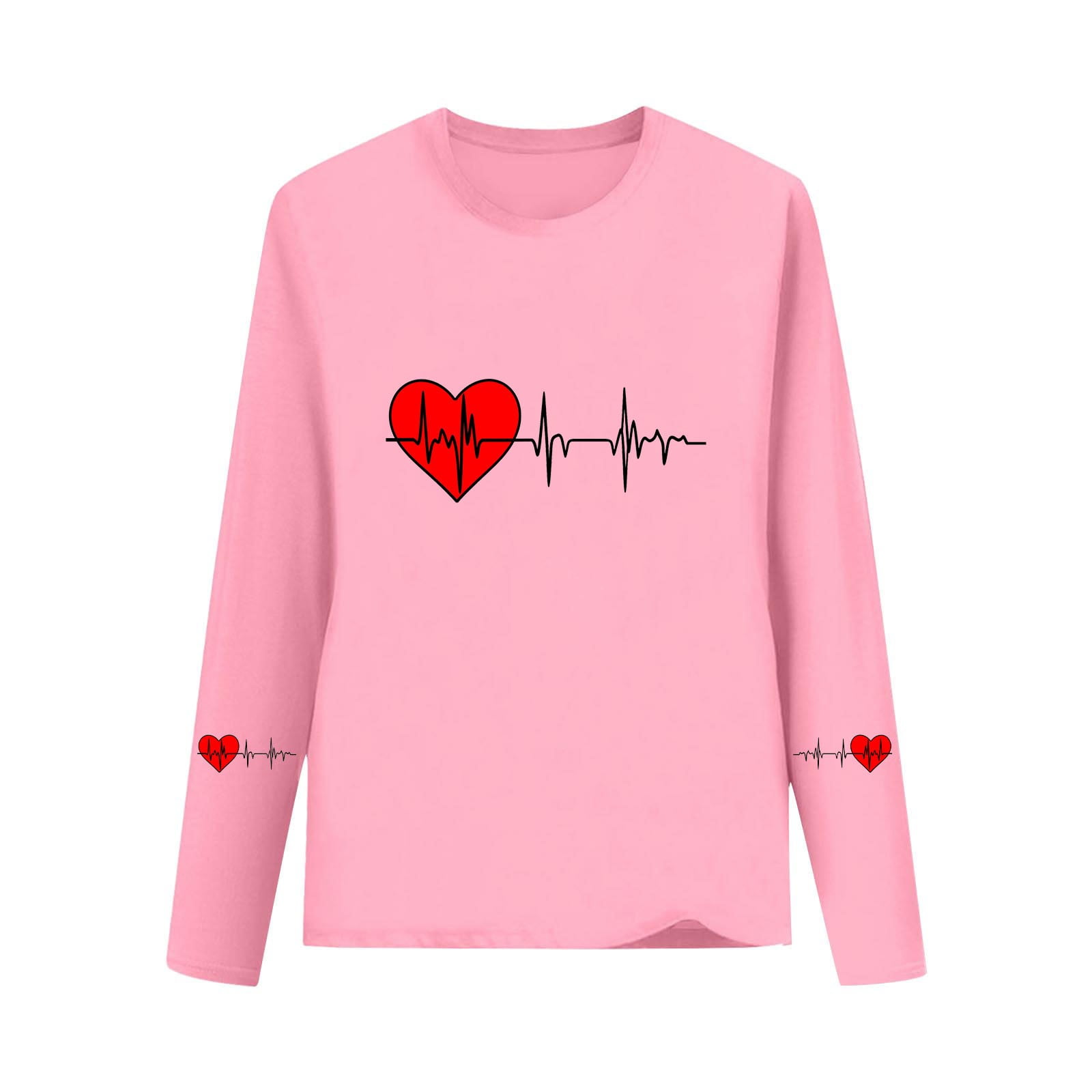 Valentine Tops For Kids Crew Neck Long Sleeve Festival Print Pullover ...