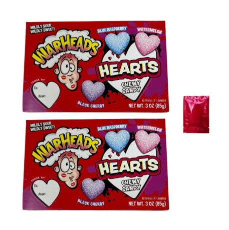 Valentine Warheads Hearts Chewy Candy, 3 oz Box (Pack of 2) – Mildly ...