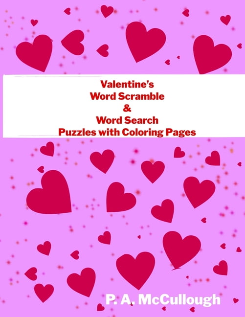 Valentine Word Search and Word Scramble Puzzles with Coloring Pages ...