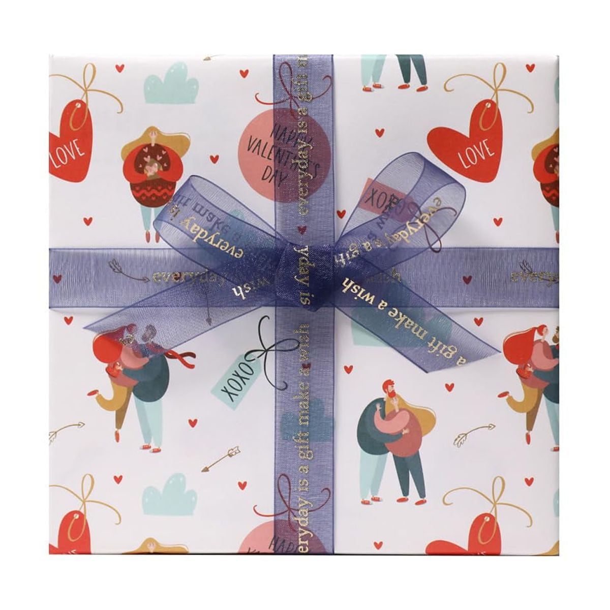 Valentine Wrapping Paper,4 MMF7 Folded Romantic Couple Print Wrap Paper ...