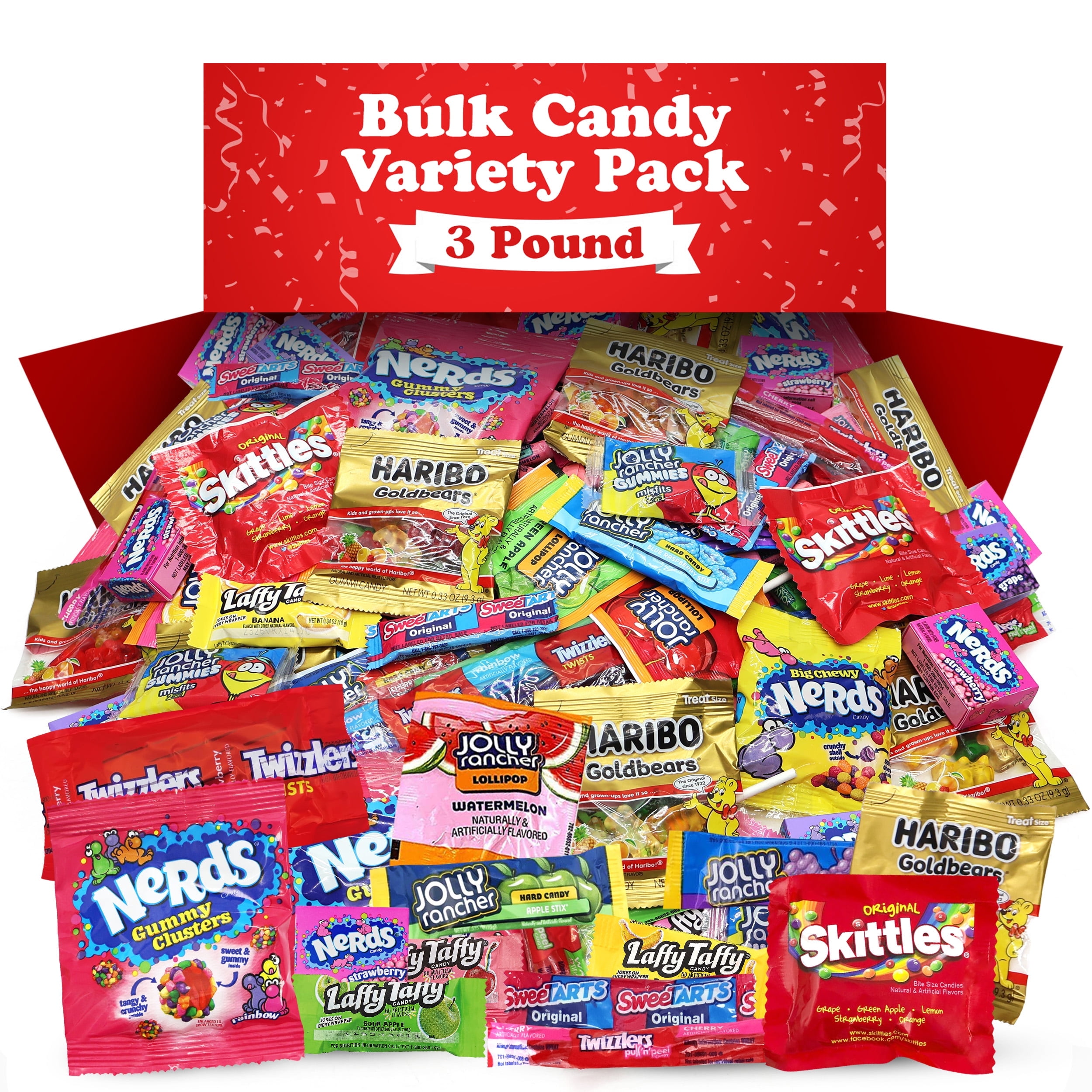 Bulk Candy Variety Pack 3 Pound - Assorted Candy Bag Individually Wrapped Candies For Piñata ...