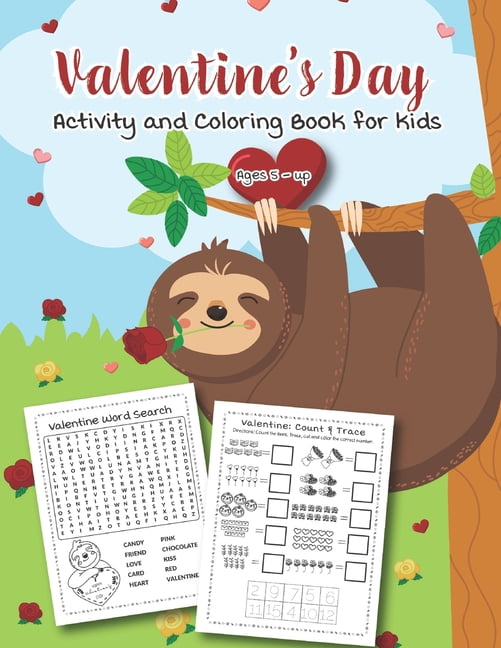 Valentine's Day Activity and Coloring Book for kids Ages 5 - up ...