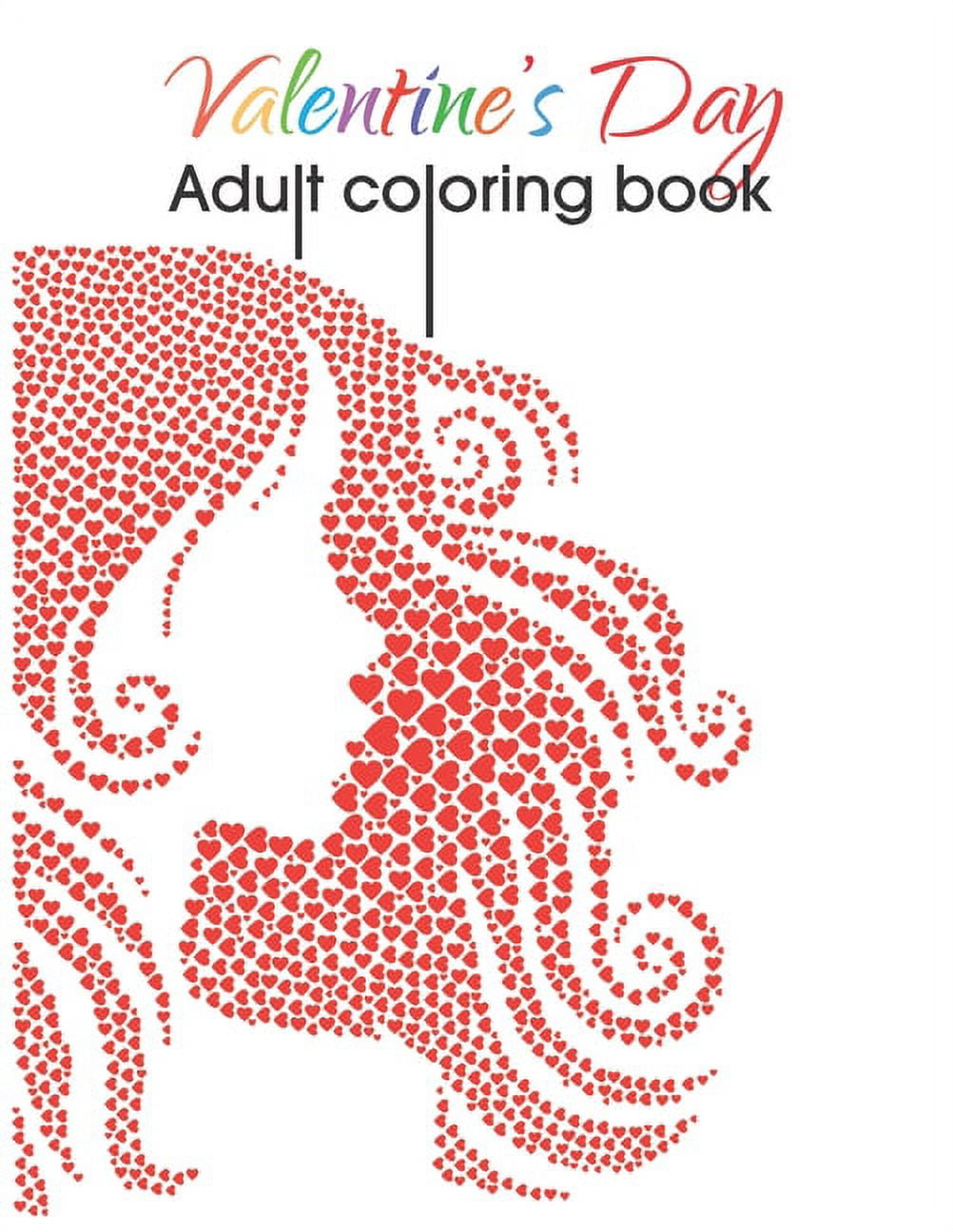 Valentine's Day Adult Coloring Book: A simple adult coloring book ...