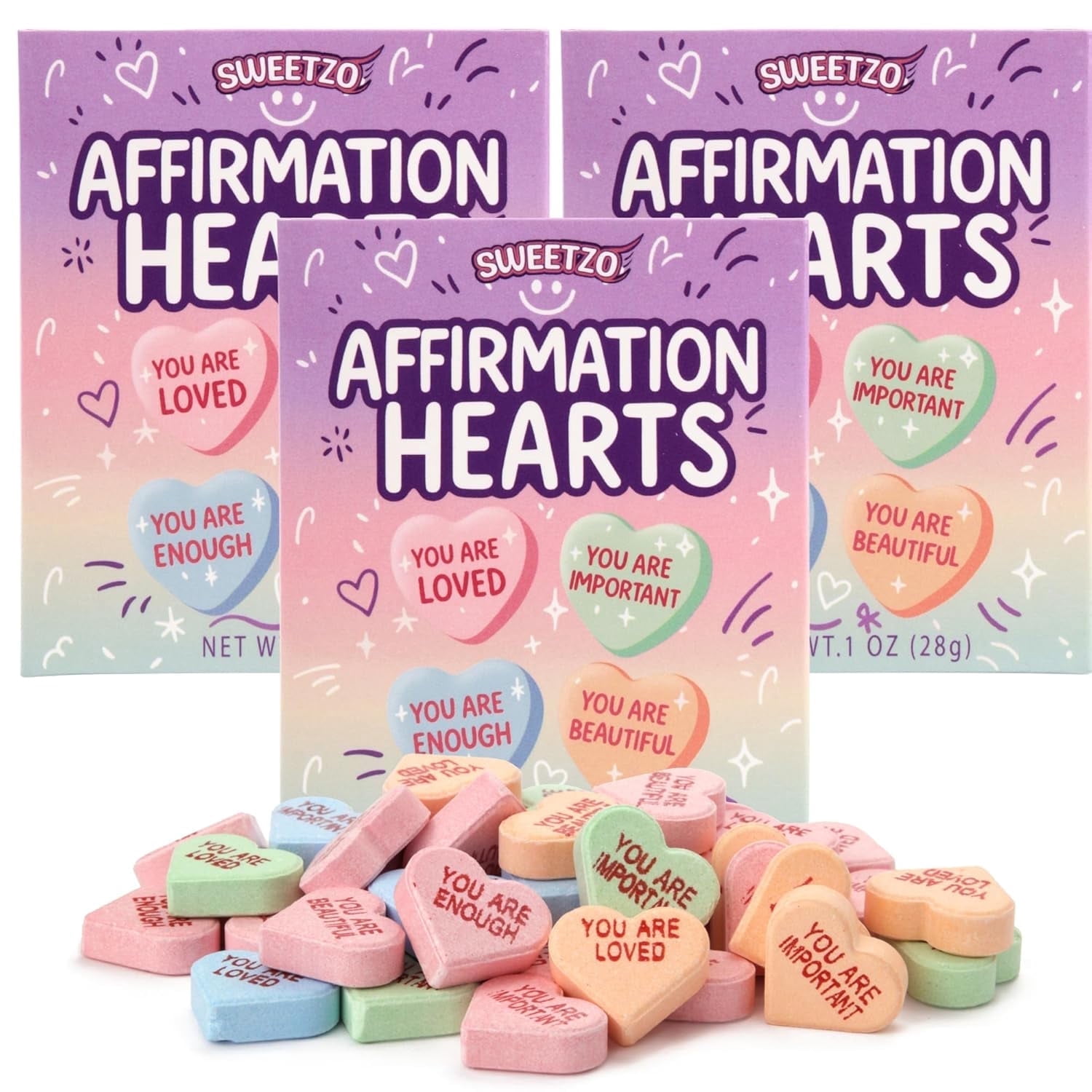 Valentine's Day Affirmation Hearts, Small Candy Gift Boxes ...