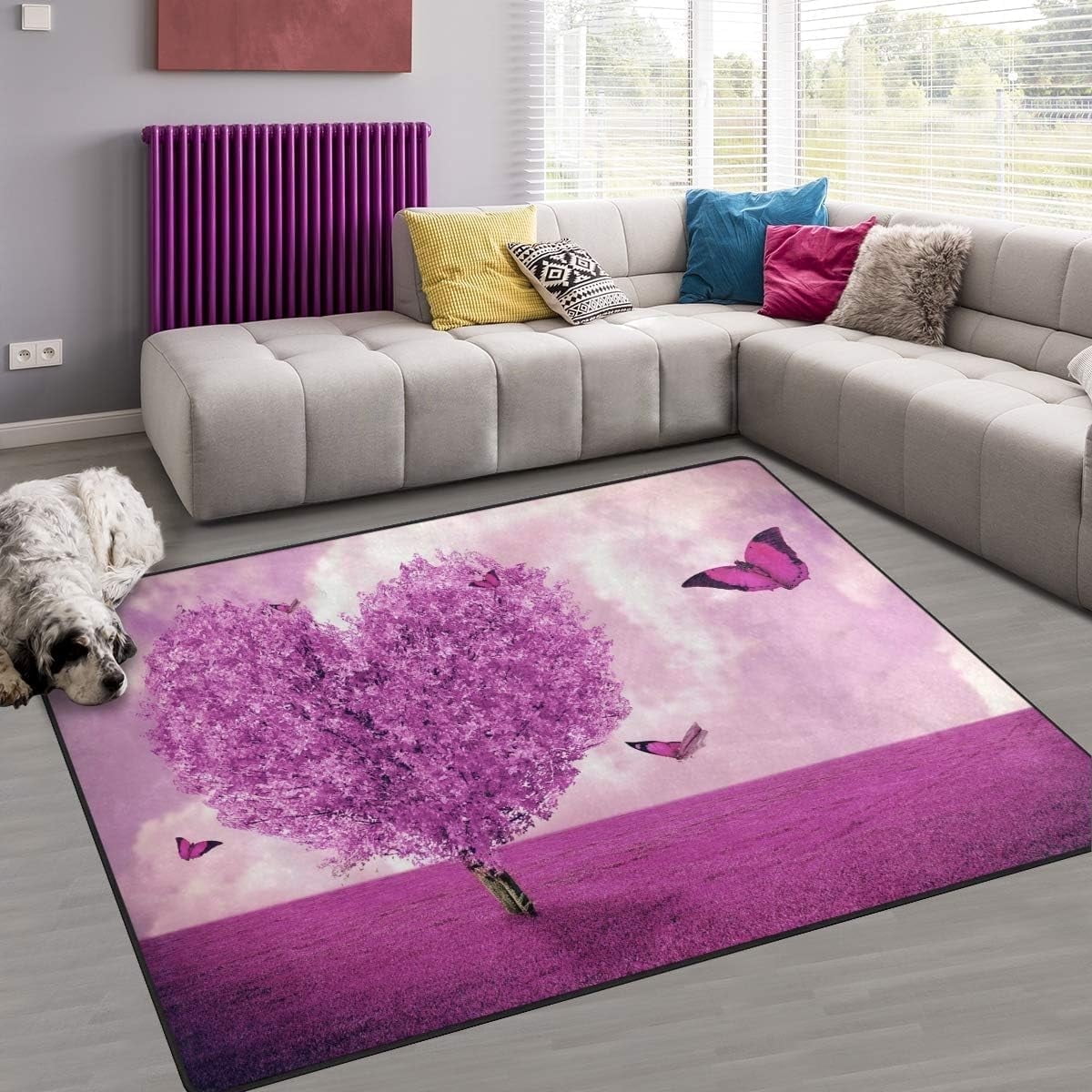 Valentine's Day Area Rug 2'x3', Abstract Landscape with Heart Shape ...