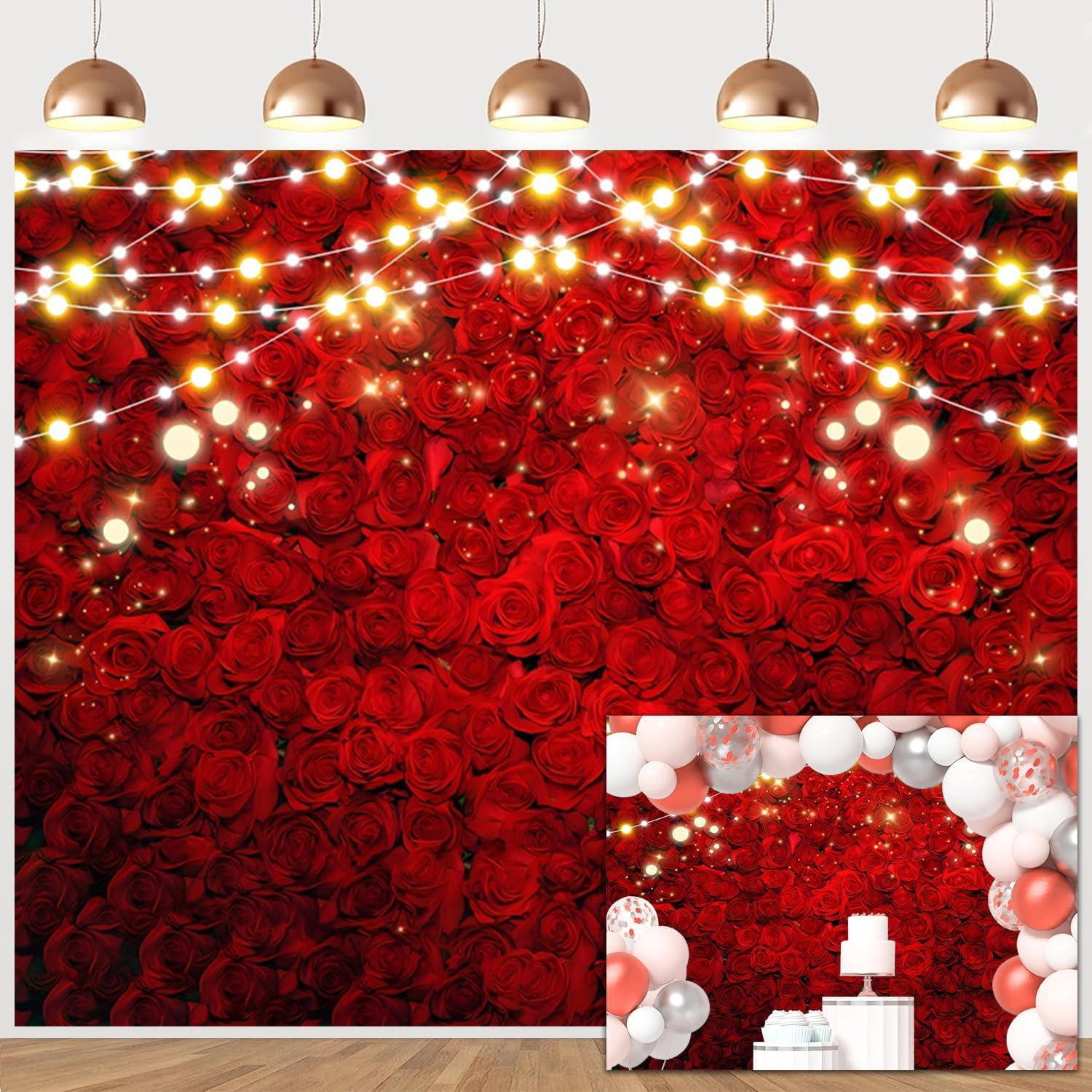 Valentine's Day Backdrop Red Rose Photography Background Valentines ...