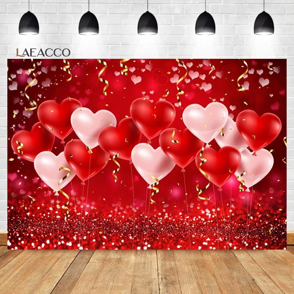 Valentine's Day Background Red Love Heart Romantic Rose Flower Wedding ...