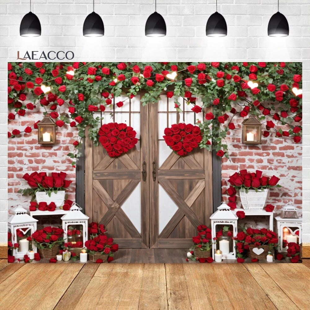 Valentine's Day Background Red Love Heart Romantic Rose Flower Wedding ...