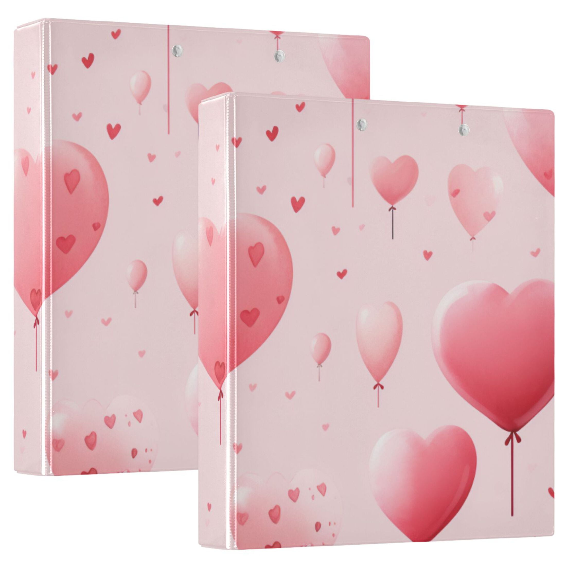 Valentine's Day Balloons 3 Ring Binders 1.5 inch Hardcover File Folders ...