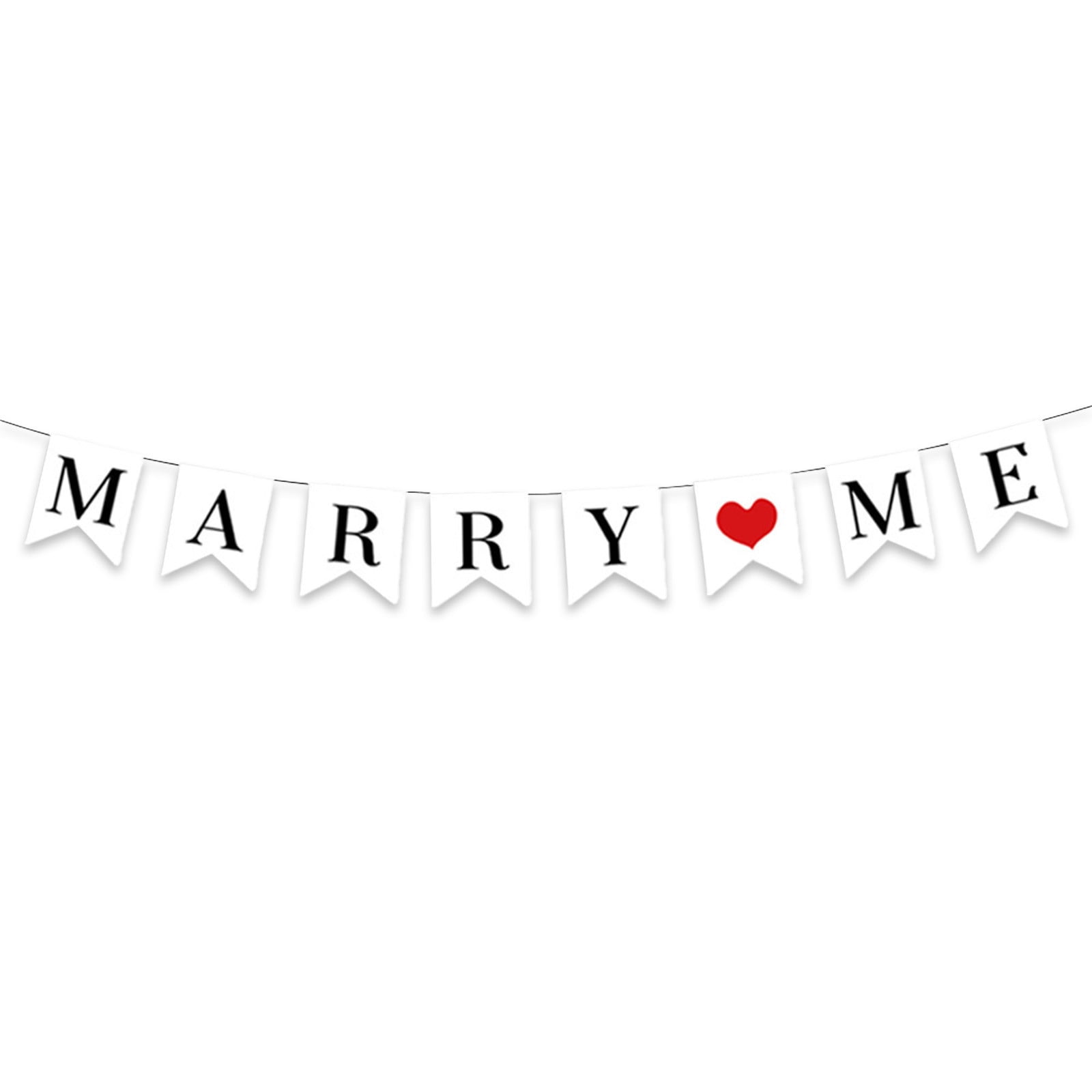 Valentine's Day Banner, White Cardboard with Black Letters, Swallowtail ...