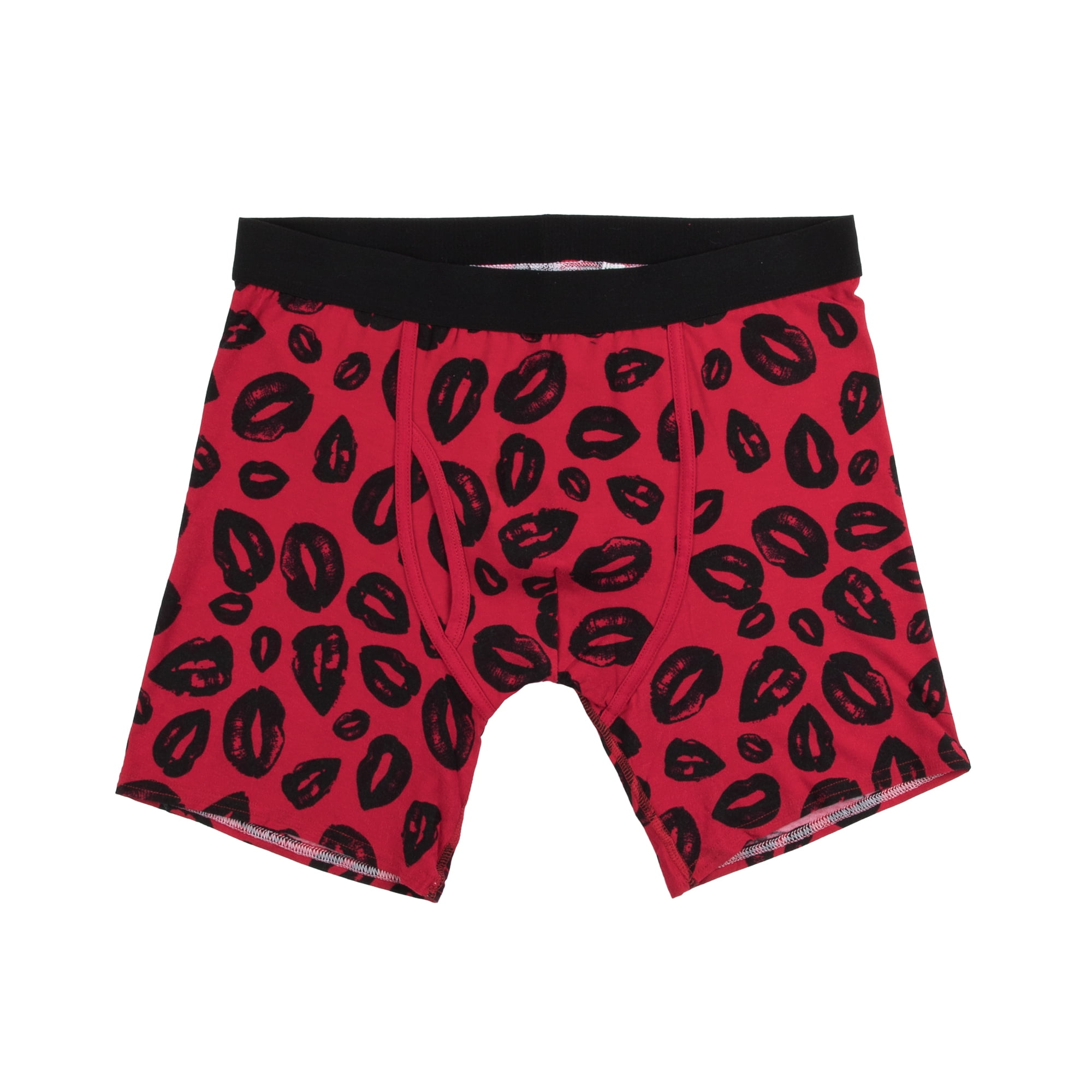 Valentine's Day Be Mine Lips Pattern Men's Red Boxer Briefs-Medium ...