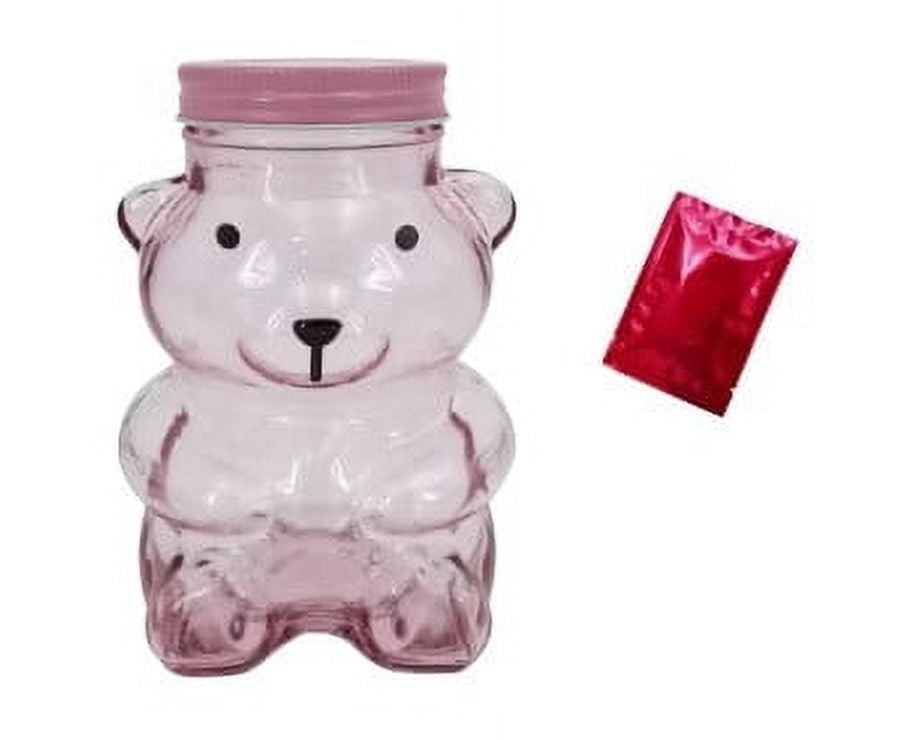 Valentine’s Day Big Glass Bear Container (Pink) – Decorative Jar for ...