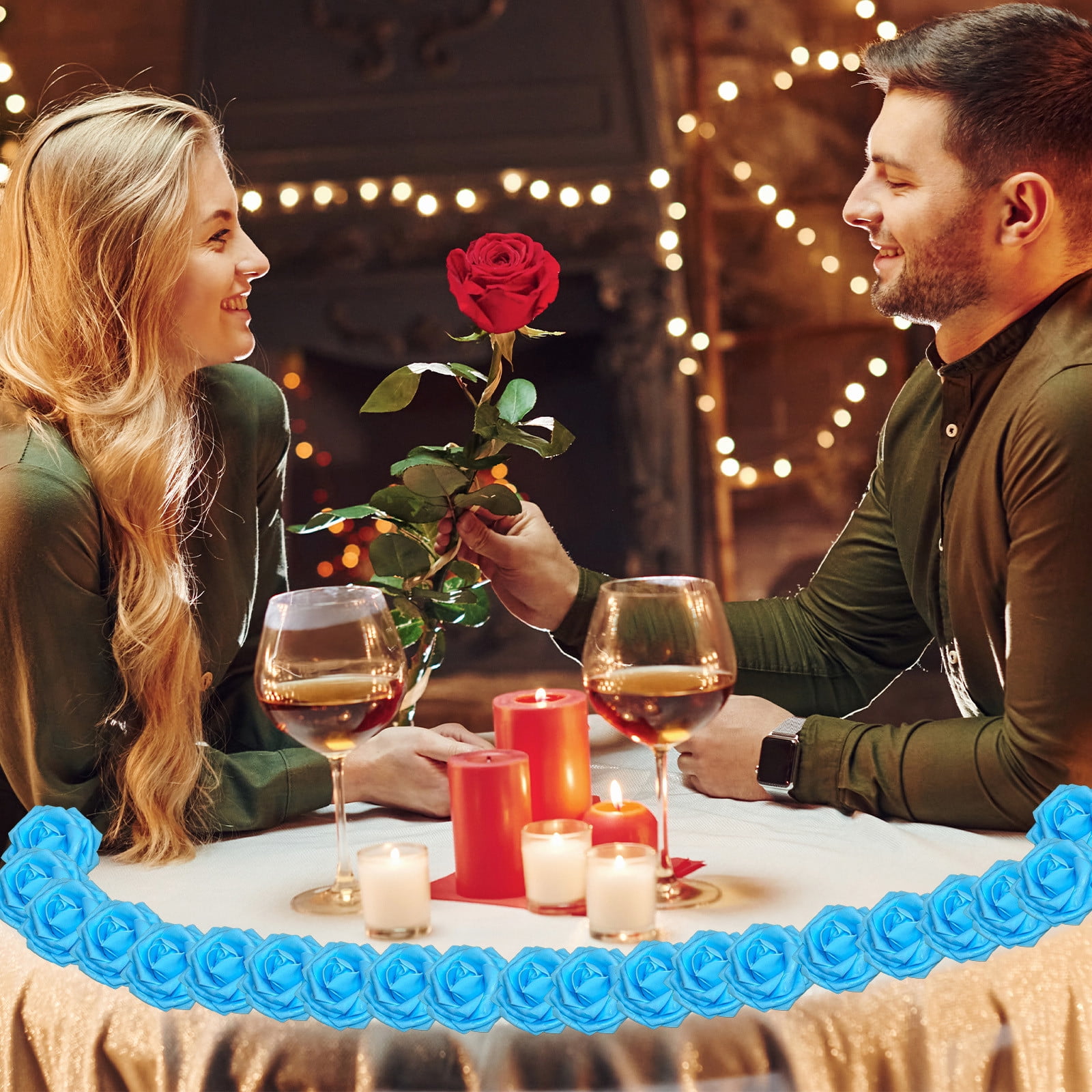 Valentine's Day Blue Roes,Forever Roses In A Box,Artificial Pe Foam ...