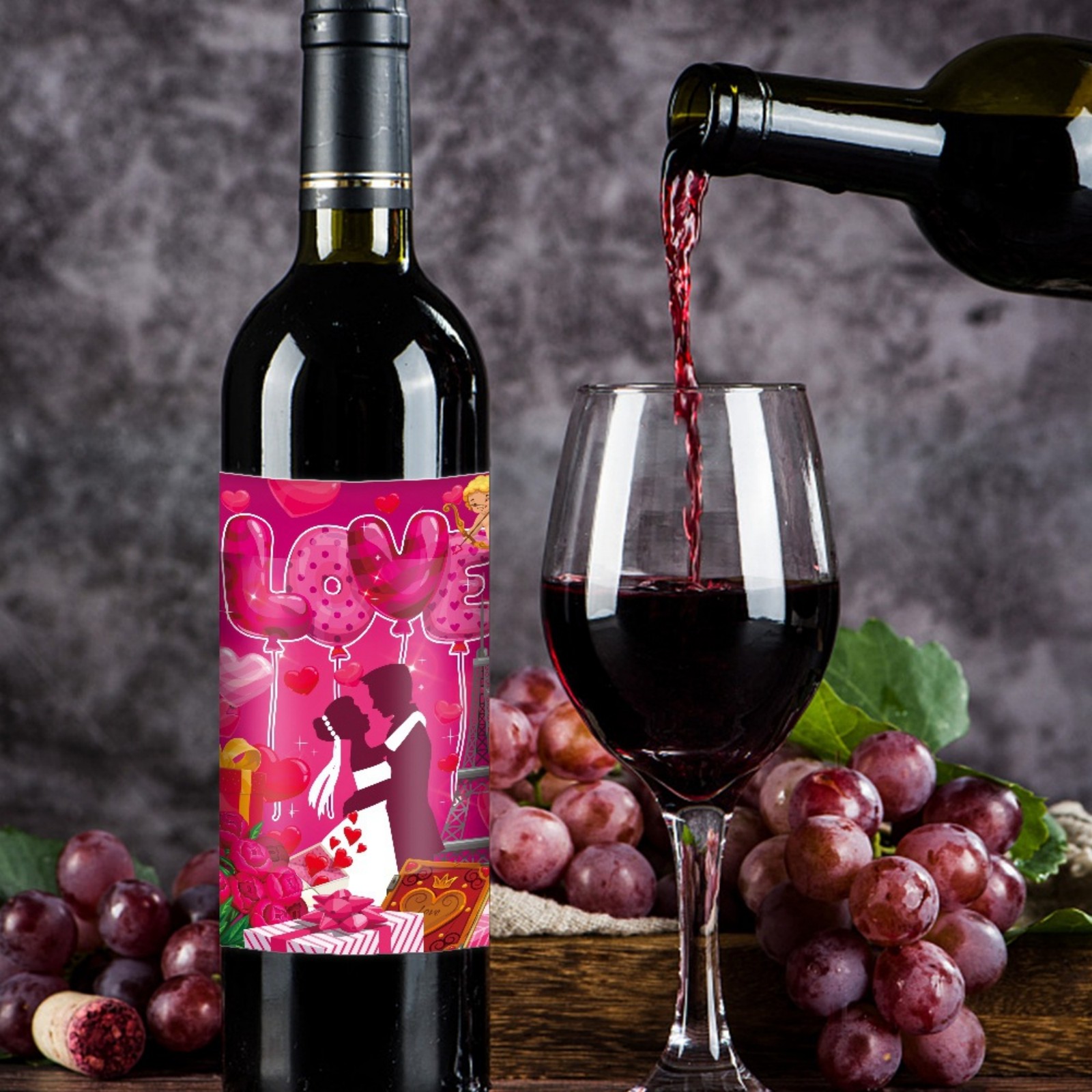 Valentine's Day Bottle Stickers Self-Adhesive Love & Confession ...