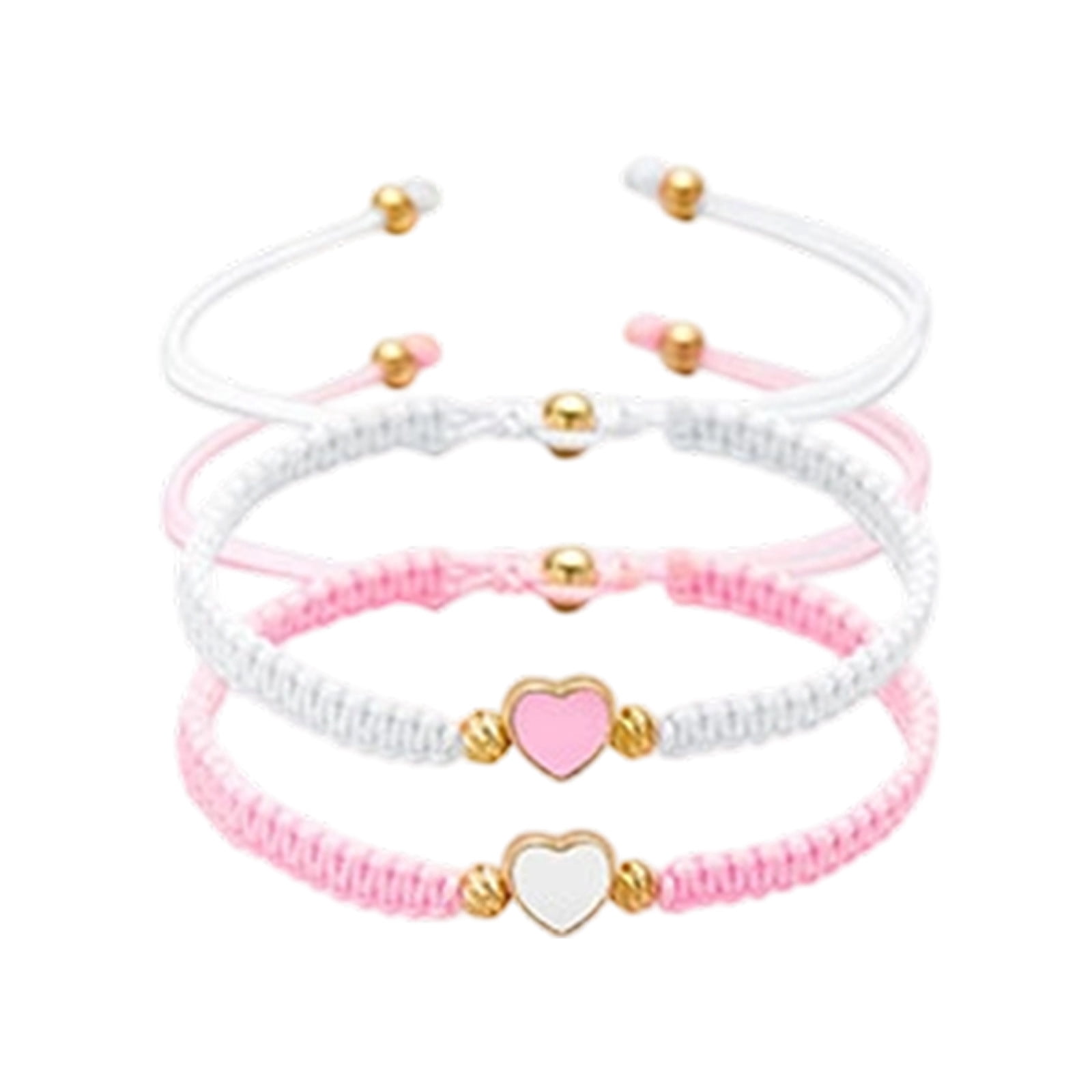 Valentine's Day Bracelets 2Pcs Charm Couple Heart Bracelets for Women ...