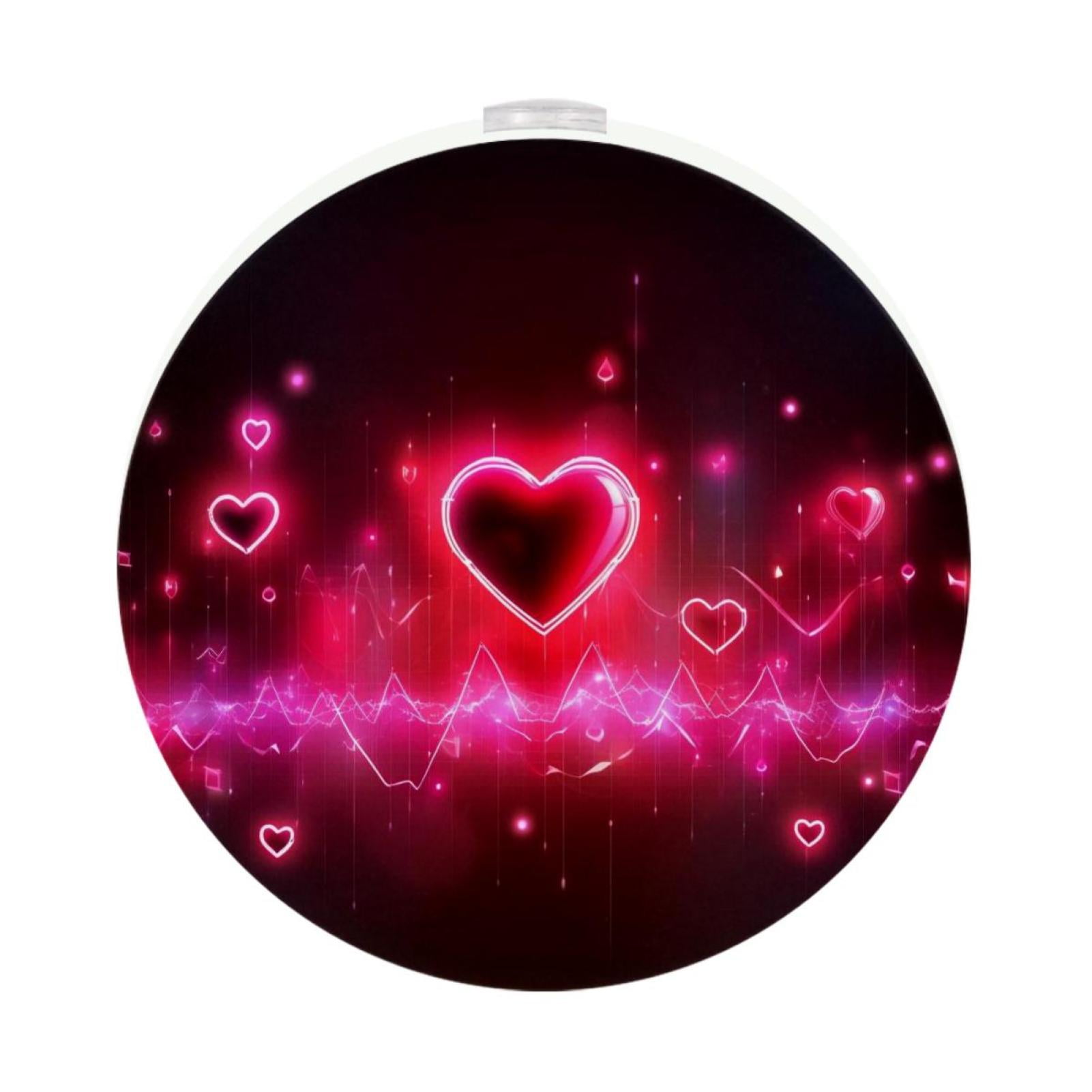 Valentine's Day Bright and Compact LED Round Night Light - Set of 2 ...