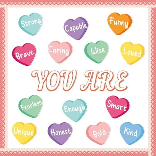 Valentine's Day Bulletin Board Decoration Conversation Hearts Cutouts ...