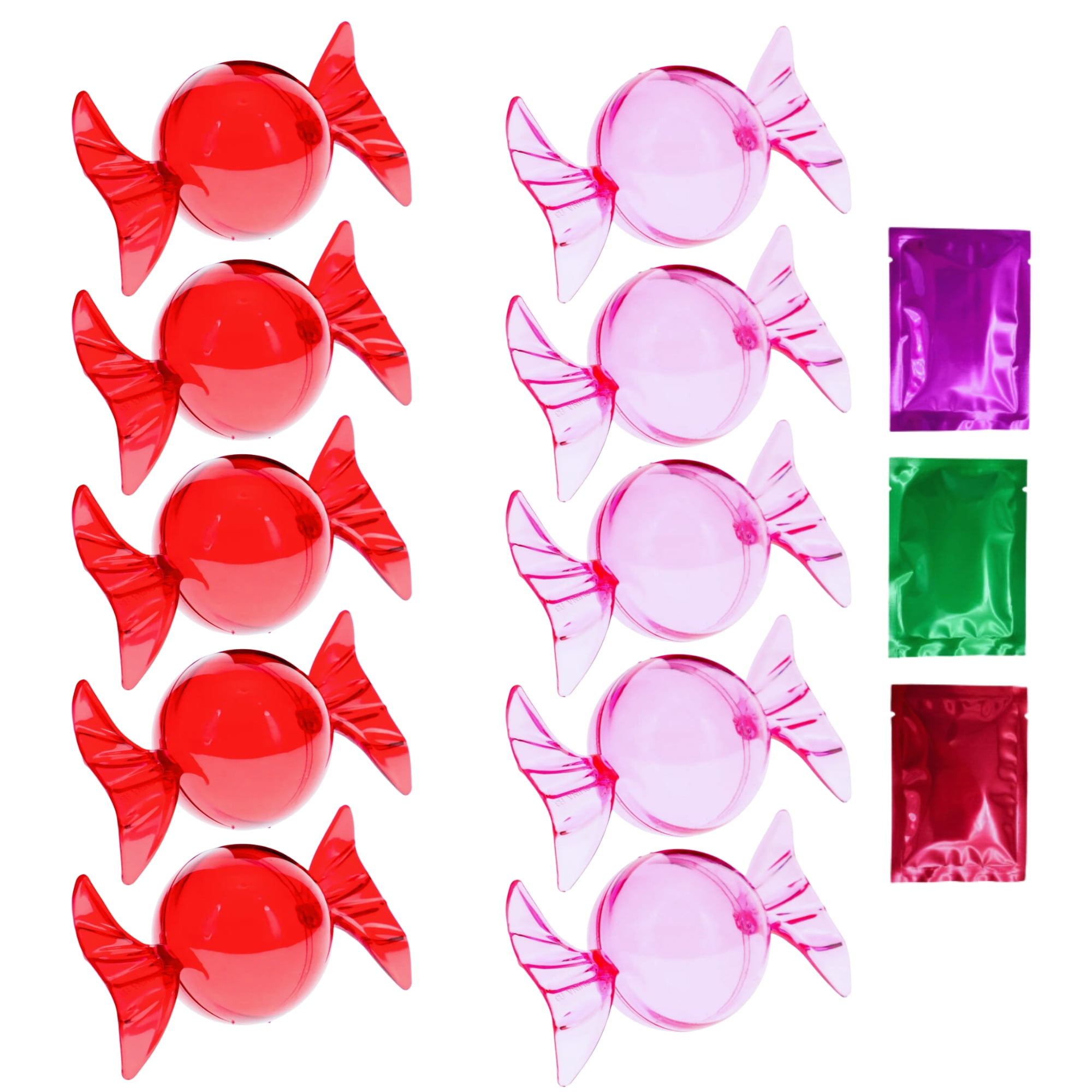 Valentine's Day Candy Box Set - 10 Fillable Plastic Containers (5 Red ...