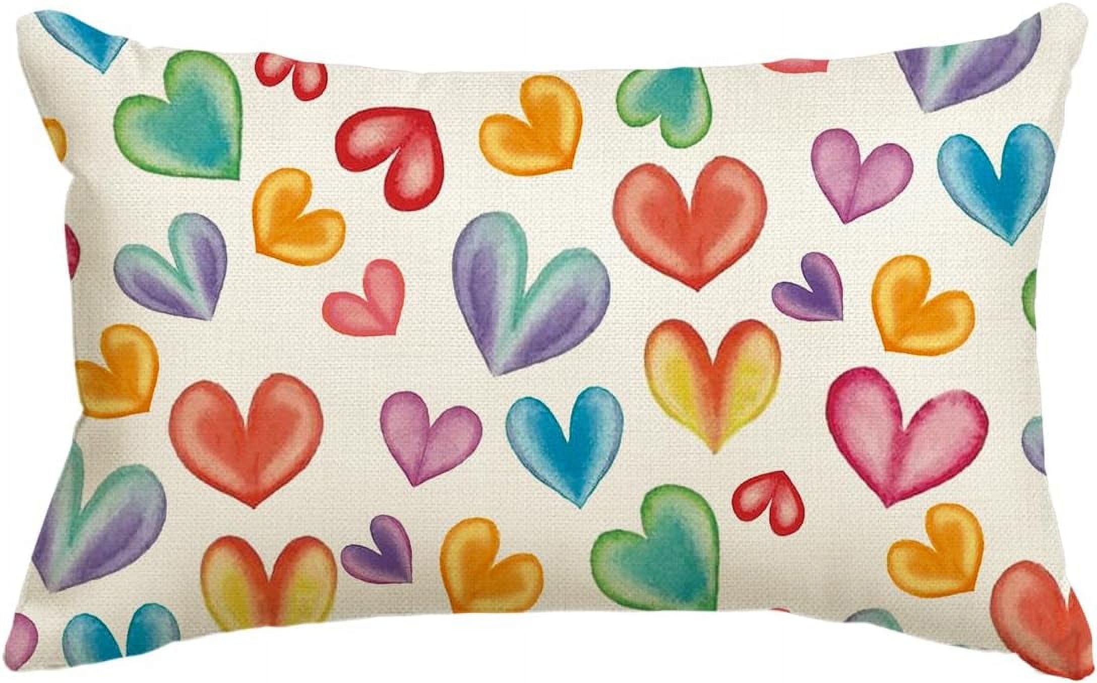 Valentine''s Day Candy Heart Throw Pillow Cover, 12 x 20 Inch ...