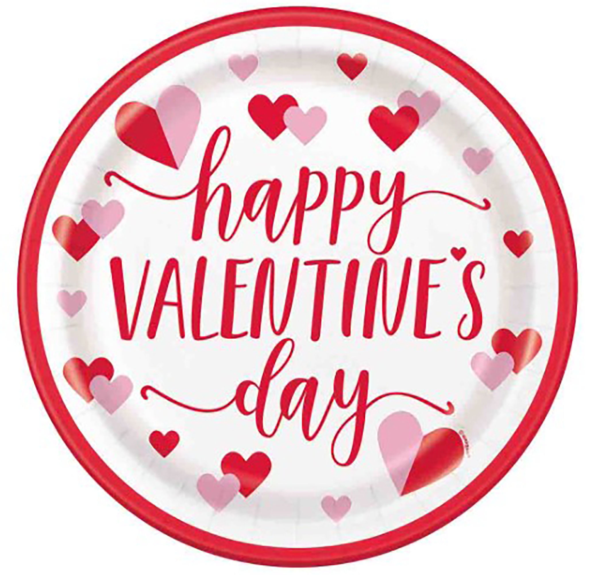 Valentine's Day 'Charming Hearts' Large Paper Plates (8ct) - Walmart.com