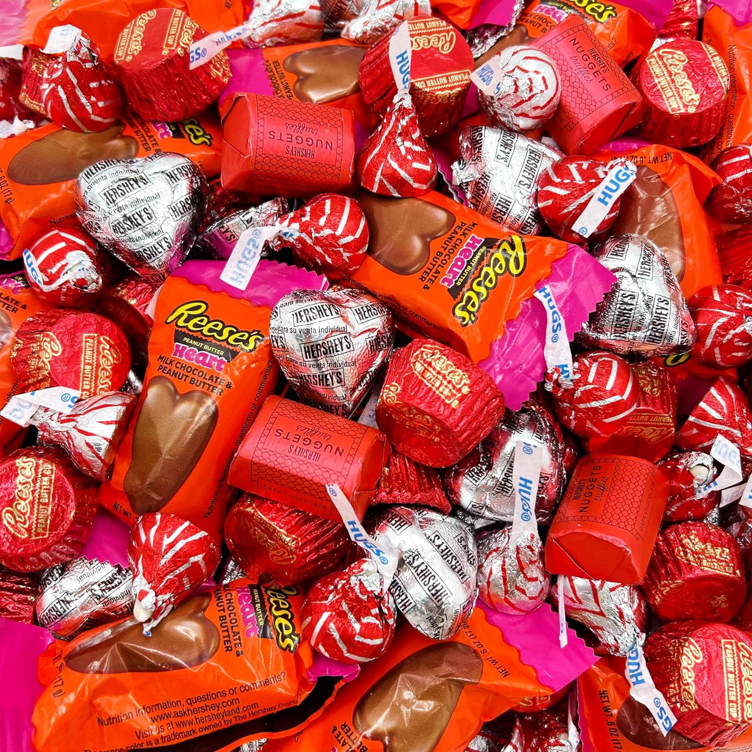 Valentine's Day Chocolate Candy Assortment HERSHEY'S NUGGETS, HUGS ...