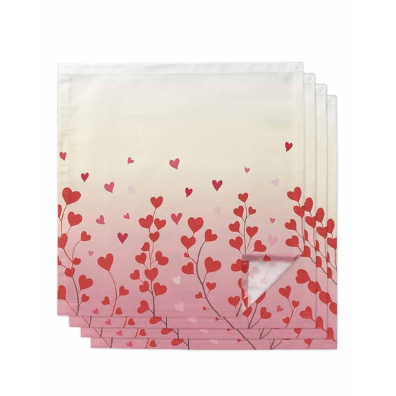 Valentine's Day Cloth Napkins Set of 4 Reusable Dinner Napkins, Red ...