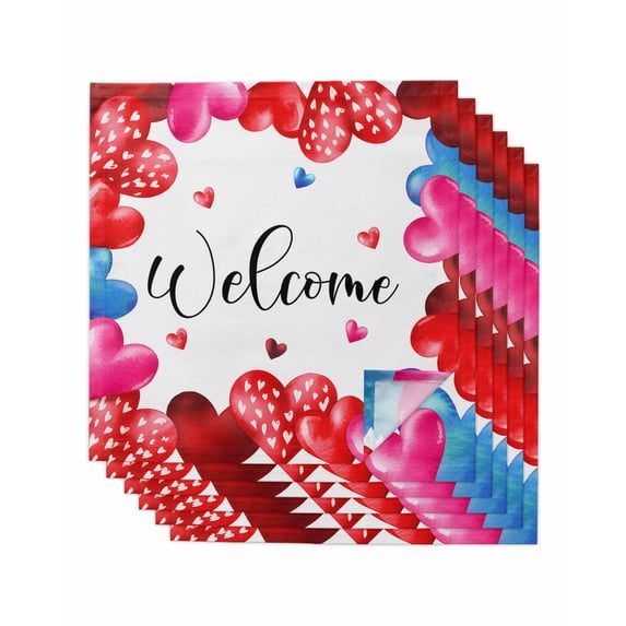 Valentine's Day Cloth Napkins Set of 6 Reusable Dinner Napkins ...