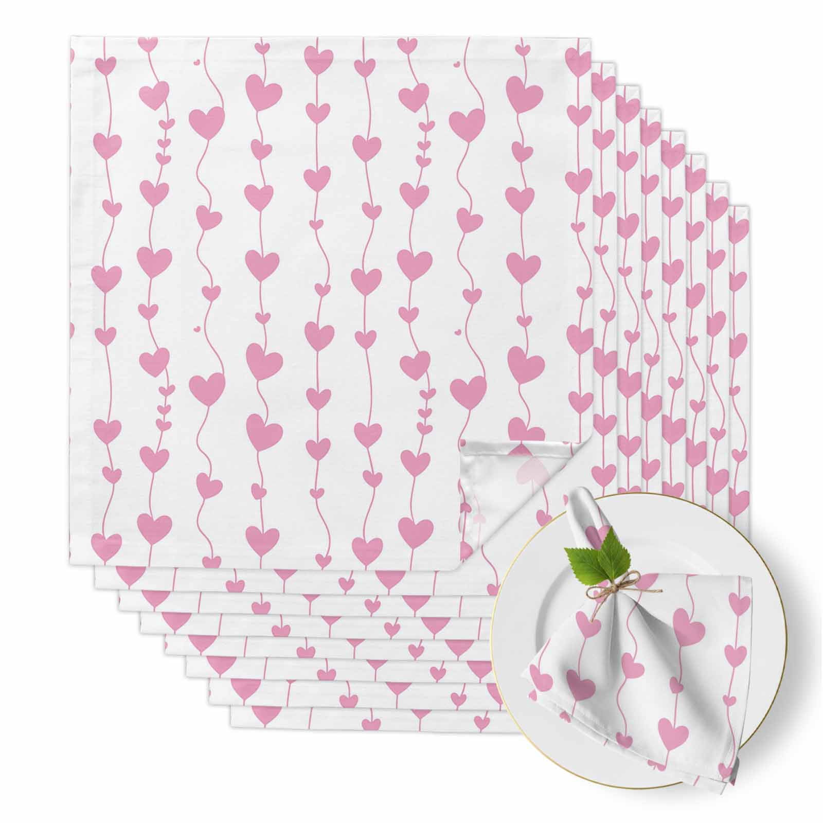 Valentine's Day Cloth Napkins Set of 8 Hand-Painting Simple Hanging ...