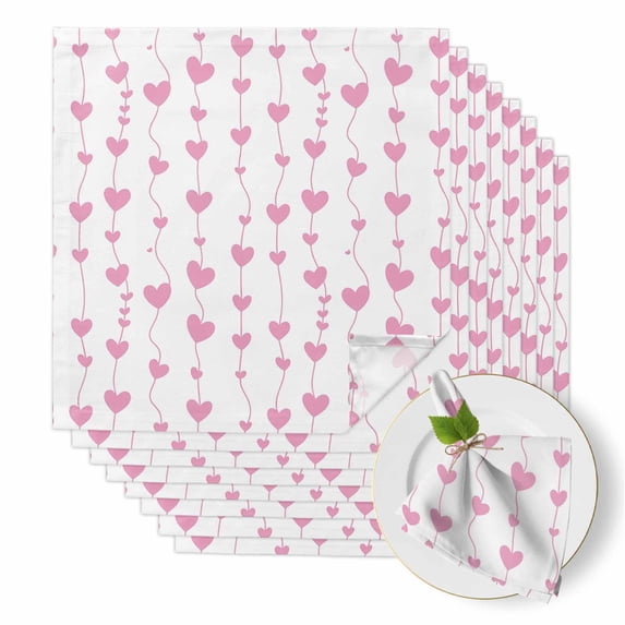 Valentine's Day Cloth Napkins Set of 8 Hand-Painting Simple Hanging ...