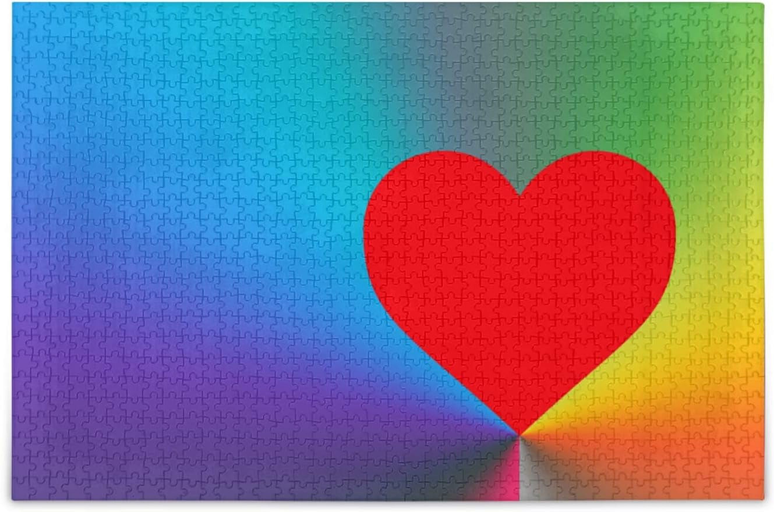 Valentine's Day Colorful Solid Color Heart Jigsaw Puzzles for Adults ...